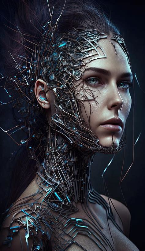 Cybernetic Android Woman Digital Art By Damien Adam Pixels