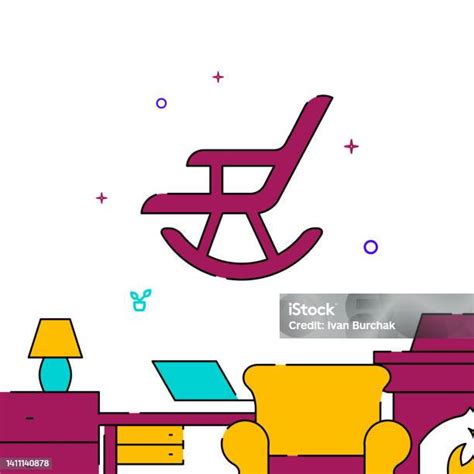 흔들 의자 채워진 선 아이콘 간단한 벡터 일러스트 레이 션 0명에 대한 스톡 벡터 아트 및 기타 이미지 0명 가구 가득 찬 Istock