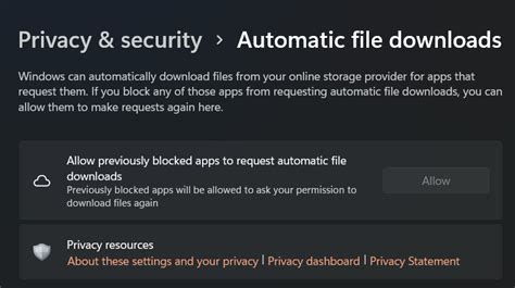 Block App In Automatic File Downloads Doesnt Work Windows 11