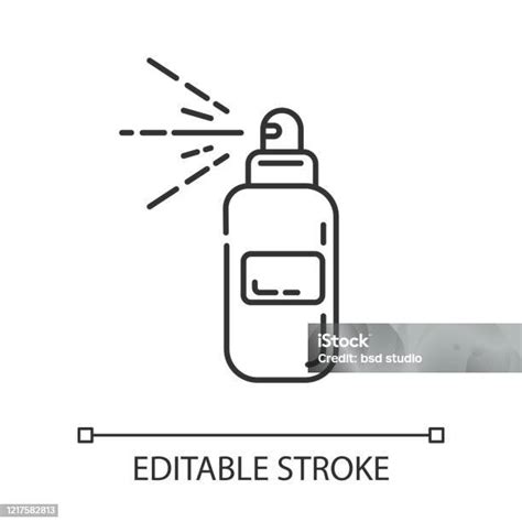 바디 스프레이 선형 아이콘 제모 왁싱 애프터 케어 보습 제품 천연 유기농 스킨 케어 가는 선 그림입니다 등고선 기호입니다 벡터 절연 윤곽선 도면 편집 가능한 스트로크