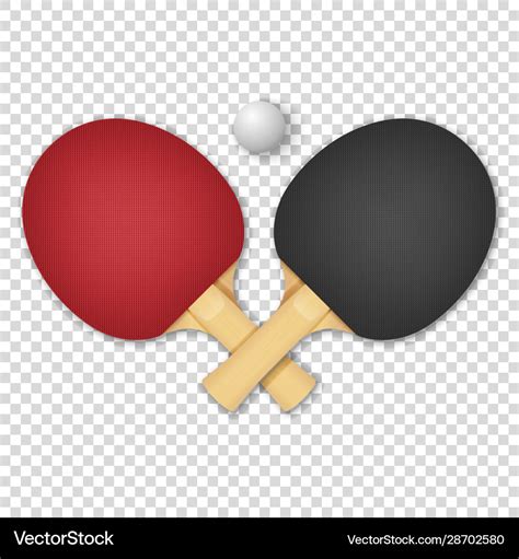 3d Realistic Red And Black Ping Pong Racket Vector Image