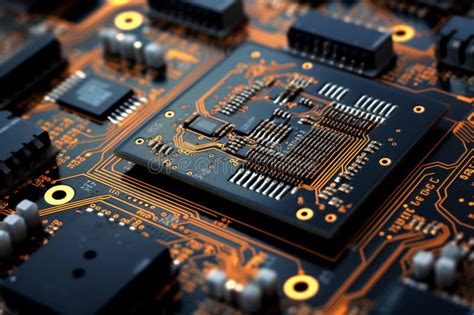 Electronic Circuit Board Integrated Semiconductor Microchip Stock