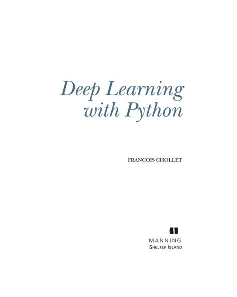 Deep Learning With Pythonpdf 墨天轮文档 Deep Learning With Pythonpdf 墨天轮文档