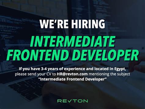 Ahmed El Shahawy On Linkedin We Are Hiring Revton