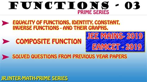 Functions 03 Composite Functions Identityconstantandinverse Functionsclass 11mathematics