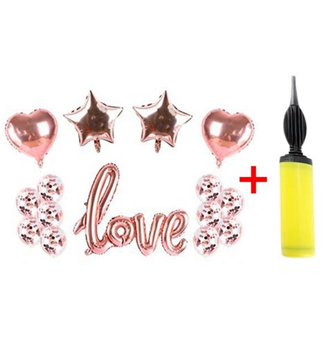 Hgwr 로즈골드 Love 풍선 셋트 손 펌프1개 은박풍선 예쁜풍선 홈파티 파티풍선 알파벳풍선 티몬