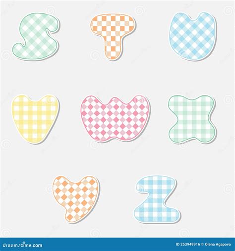 Patchwork Hand Drawn Textile Font Cute Textile Font For Scrapbook Or Collage Design Patchwork