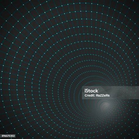벡터 터널 배경입니다 3d 와이어 프레임 격자 터널 원형에 대한 스톡 벡터 아트 및 기타 이미지 원형 회오리바람 3차원 형태 Istock