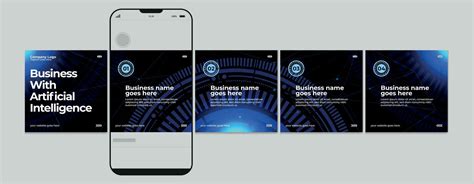 Set Of Carousel Post Template Editable Carousel Post Social Media Carousel Post For Business