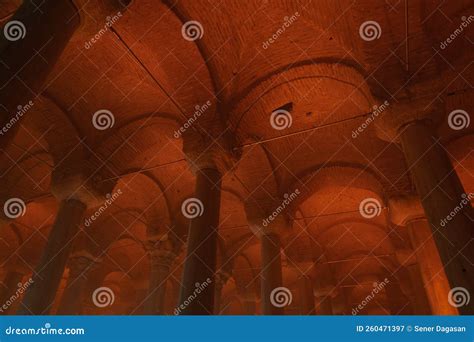 Vaults And Columns Of A Historical Building Cistern Ceiling Stock Image Image Of Interior