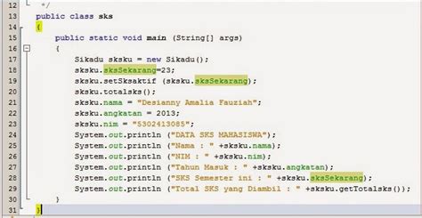Coretan Contoh Program Enkapsulasi
