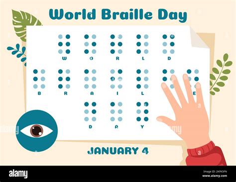 Journée Mondiale Du Braille Le 4th Janvier Avec Texte Par Alphabet Pour