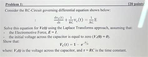 Solved Consider The RC Circuit Governing Differential Chegg