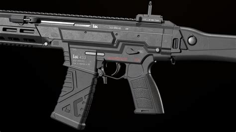 3d Model Hk433 Assault Rifle Vr Ar Low Poly Cgtrader