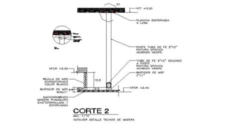 Ceiling Section And Wooden Structure Cad Drawing Details Dwg File