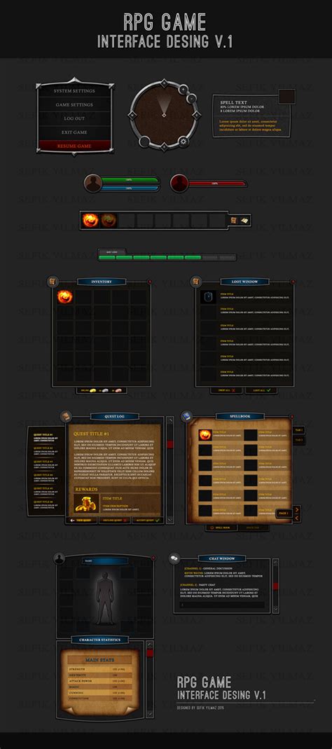 Rpg User Interface Design On Behance Rpg User Interface Design On Behance