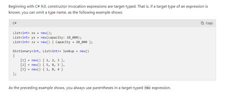 Target Type New Expressions Missing Here · Issue 33829 · Dotnetdocs