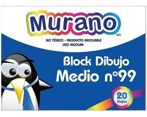 Block De Dibujo Medio N°99 1 8 Murano 20 Hojas Mercadolibre