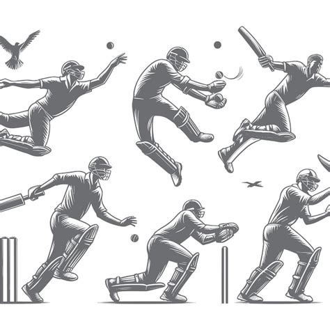 크리켓 실루 프리미엄 Ai 생성 벡터