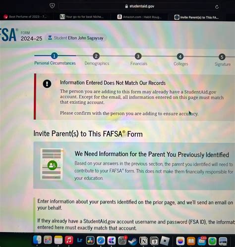 Information Does Not Match Our Records Rfafsa