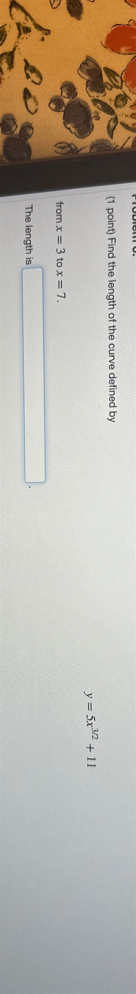 Solved Point Find The Length Of The Curve Defined Chegg Com