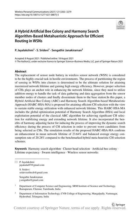 A Hybrid Artificial Bee Colony And Harmony Search Algorithm Based