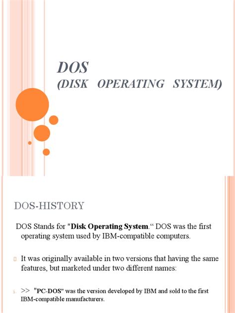 dos internal commands pdf directory computing computer file