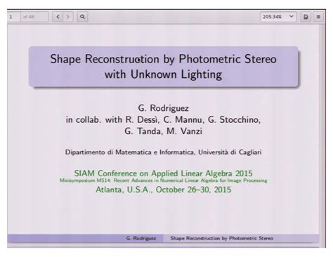 Pdf Shape Reconstruction By Photometric Stereo With Unknown Lighting