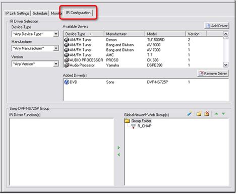 IR Configuration Tab