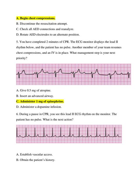 SOLUTION Acls Post Test Answer Key Pdf Studypool