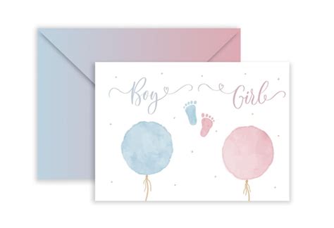 무료로 다운로드 가능한 Gender Reveal Invitation 벡터 And 일러스트 Freepik