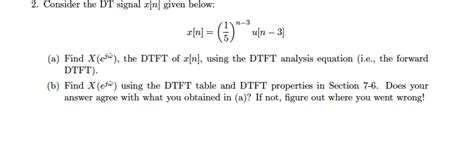 Solved 2 Consider The Dt Signal Rn] Given Below Un 3 A