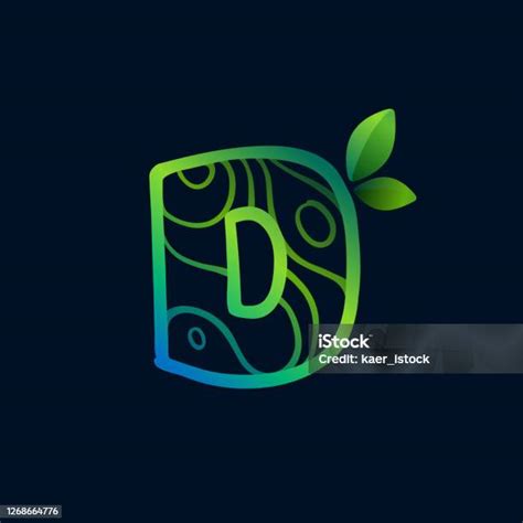 에코 웨이브 패턴의 레터 D 로고 강에 대한 스톡 벡터 아트 및 기타 이미지 강 건강한 생활방식 나무 Istock