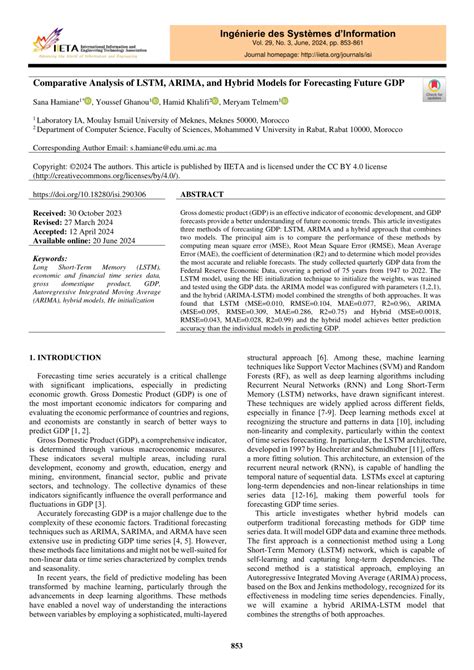 Pdf Comparative Analysis Of Lstm Arima And Hybrid Models For Forecasting Future Gdp