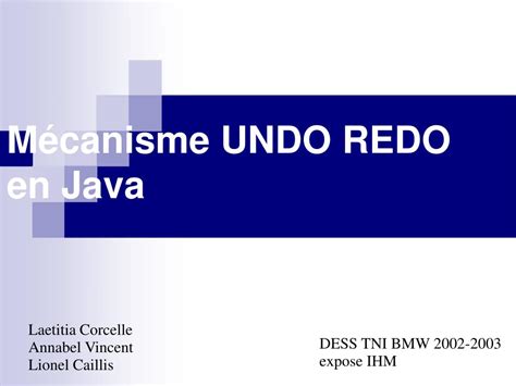 Ppt Mécanisme Undo Redo En Java Powerpoint Presentation Free