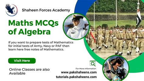 Algebra Mcqs Of Maths 100 Best Questions For Paf