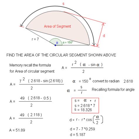 153html Area Of Circular Segment Calculator