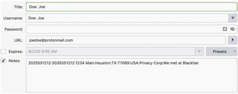 Securely Storing Contacts Within Password Managers IntelTechniques Blog