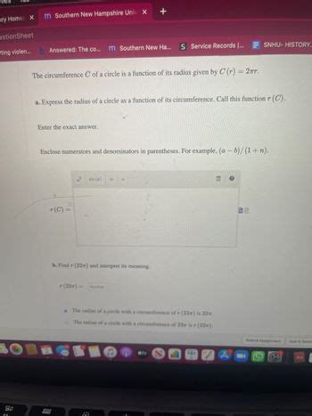 Answered The Circumference C Of A Circle Is A Function Of Its Radius Given By C R A