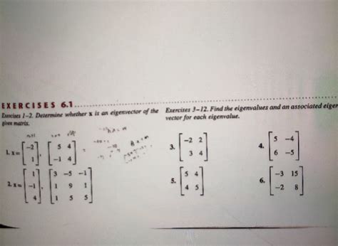 Solved Exencises Determine Whether X Is An Eigenvector Chegg Com