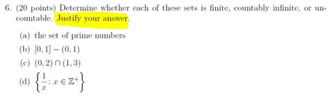 Solved 6 20 Points Determine Whether Each Of These Sets