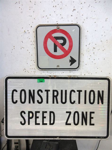 Construction Speed Zone And No Parking Sign
