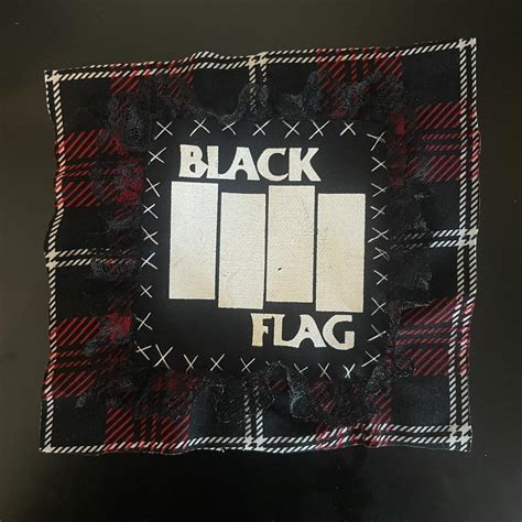 D3ad Bunn1 Black Flag Punk Band Patch Hand Sewn To Depop
