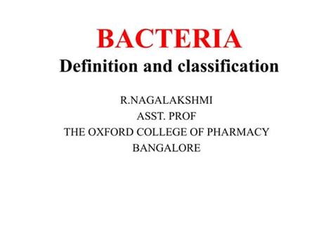 Classification Of Bacteria Ppt