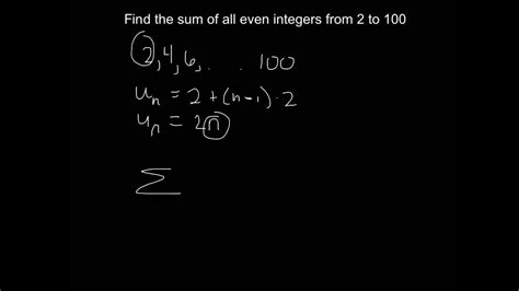Sum Of Even Integers YouTube
