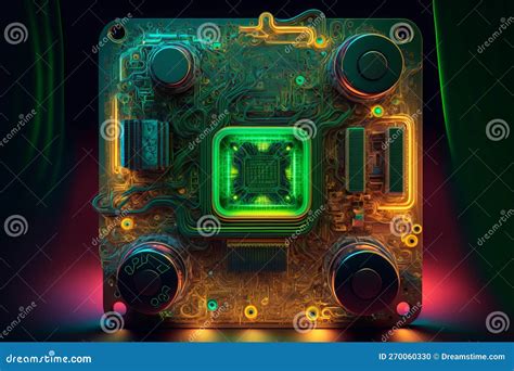 Futuristic Cpu Hardware Device Generative Ai Illustration Stock