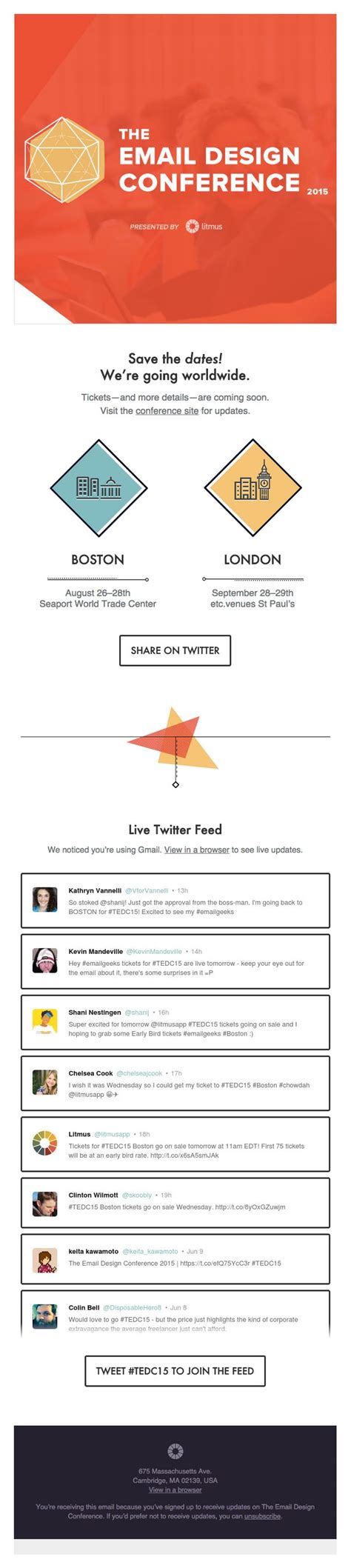 14 Of The Best Examples Of Beautiful Email Design Email Design Conference Design Email
