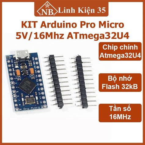 Linh Kiện Kit Arduino Pro Micro 5v16mhz Atmega32u4 Bh 1 Tháng