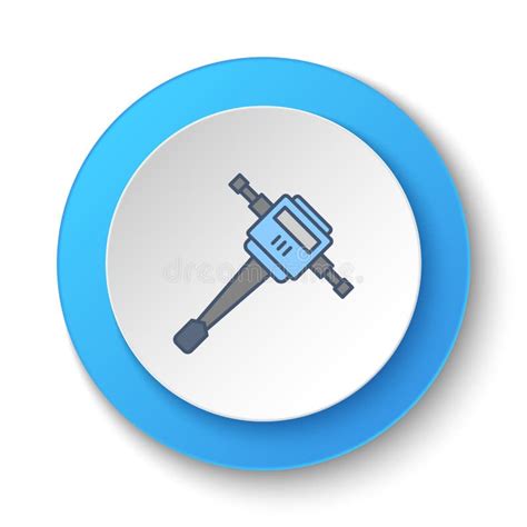Round Button For Web Icon Jack Hammer Building Button Banner Round Badge Interface For