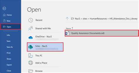 how to open a document in sharepoint and onedrive